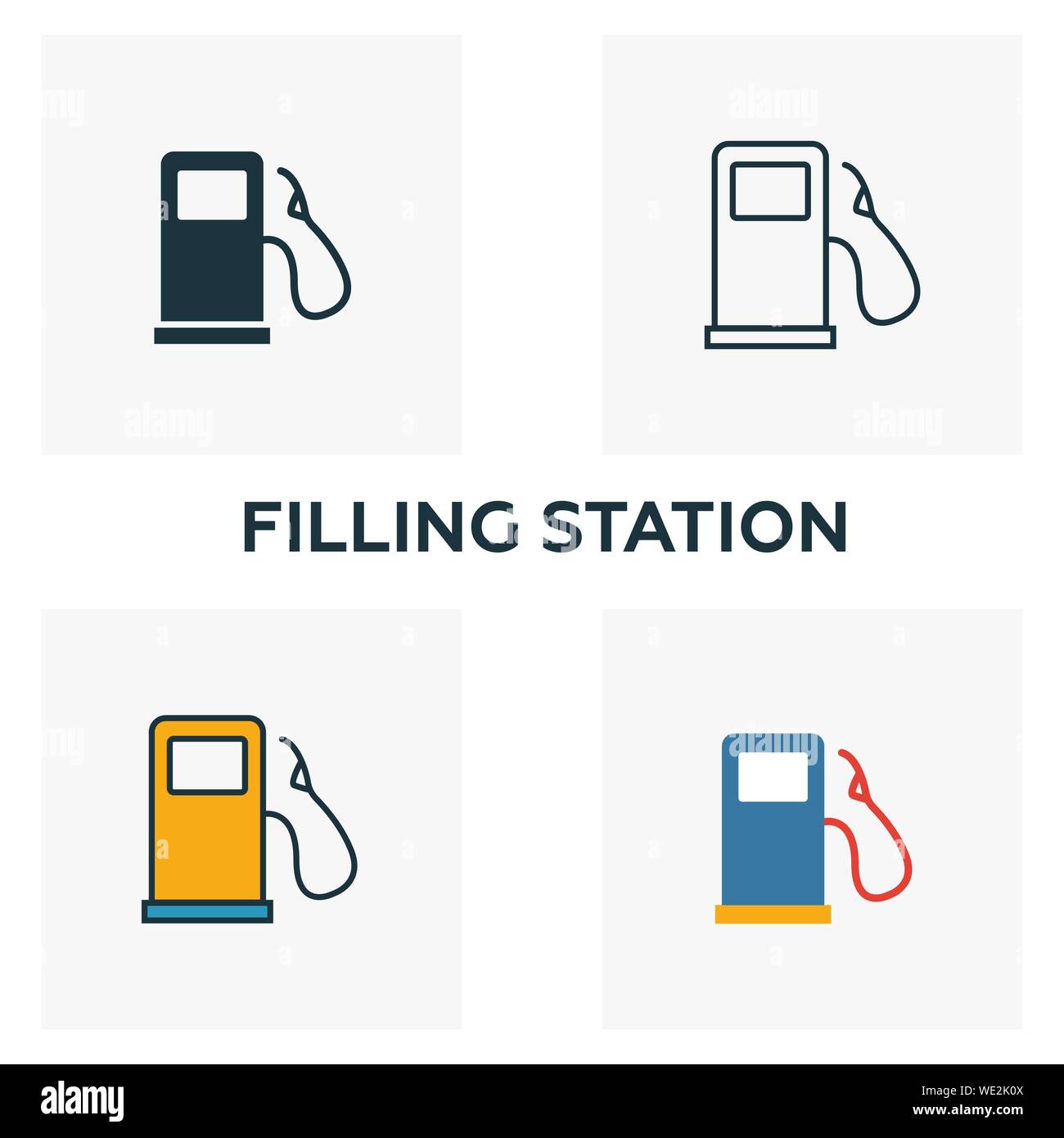 Filling Station outline icon. Thin style design from city elements ...