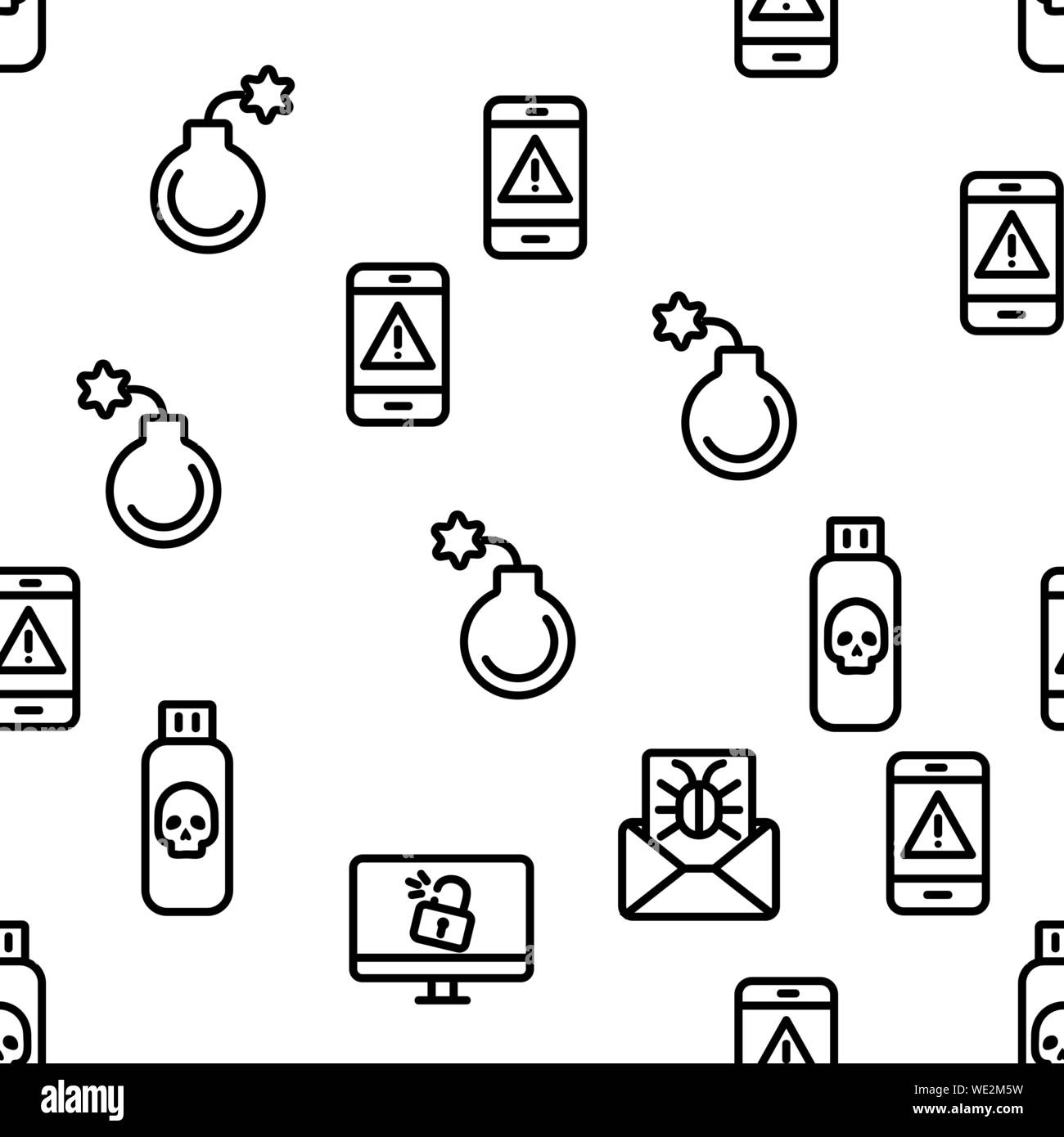 Cyber Attack Seamless Pattern Vector Stock Vector Image & Art - Alamy