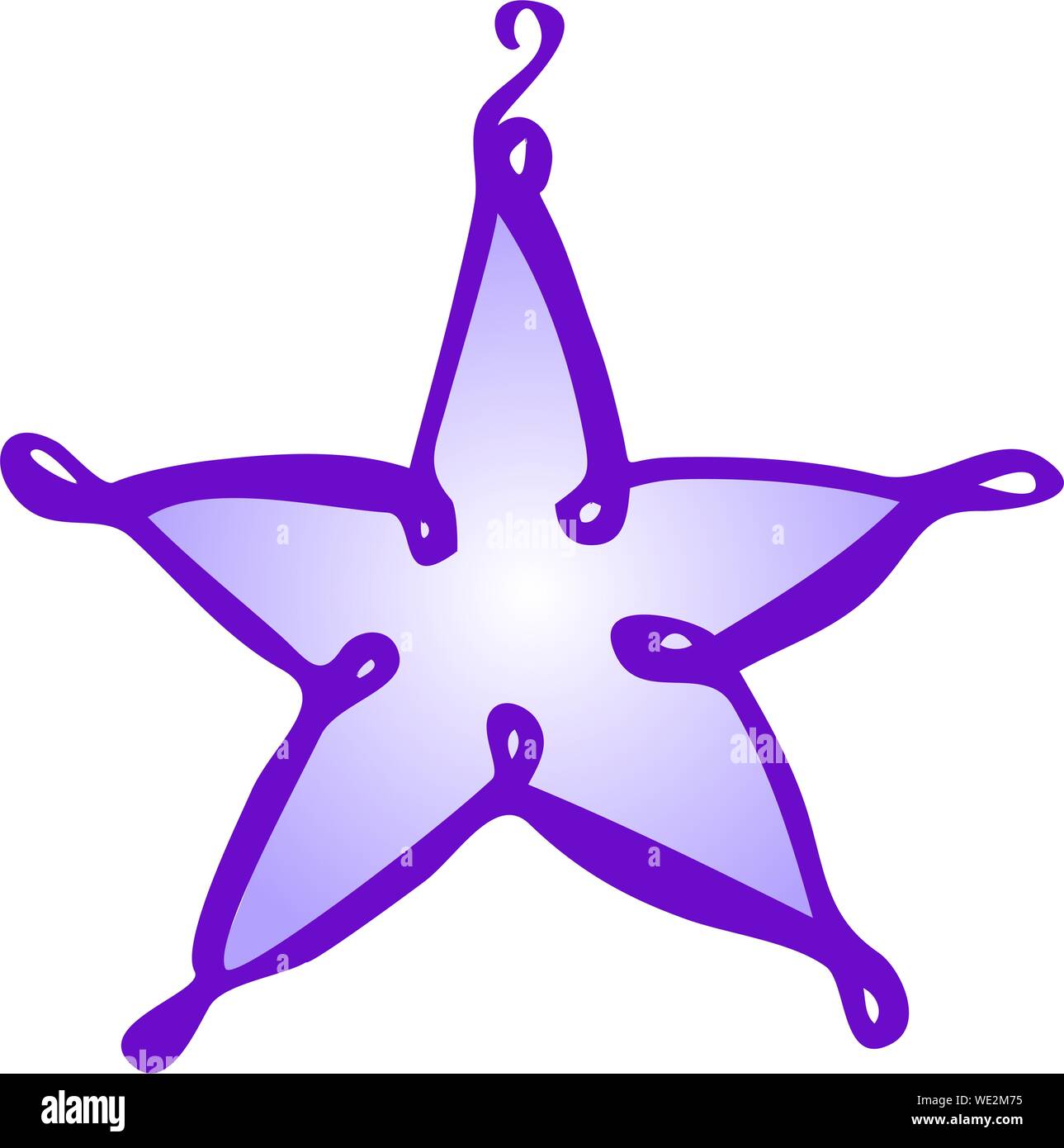 Christmas toy star on a white background hand draw isolated Vector ...