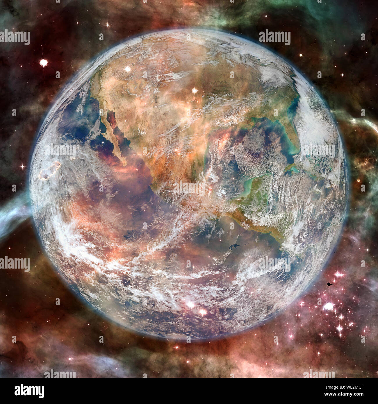 Beautiful view of earth from space. Elements of this image furnished by ...
