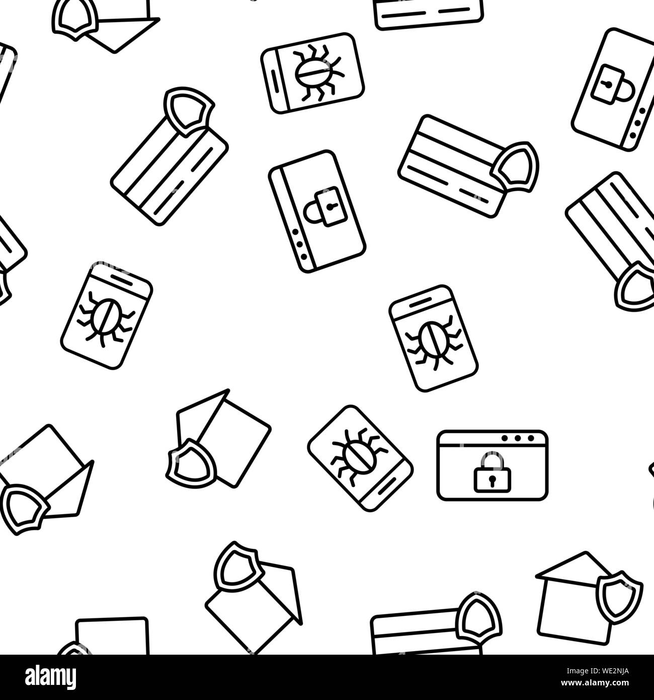 Cyber Security Vector Seamless Pattern Stock Vector Image And Art Alamy