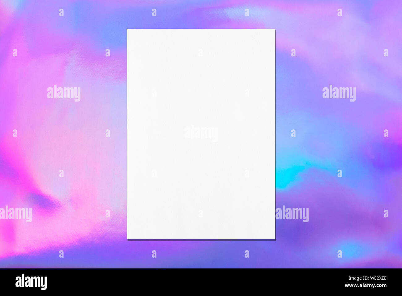 Empty white vertical rectangle poster mockup with soft shadow oon ...