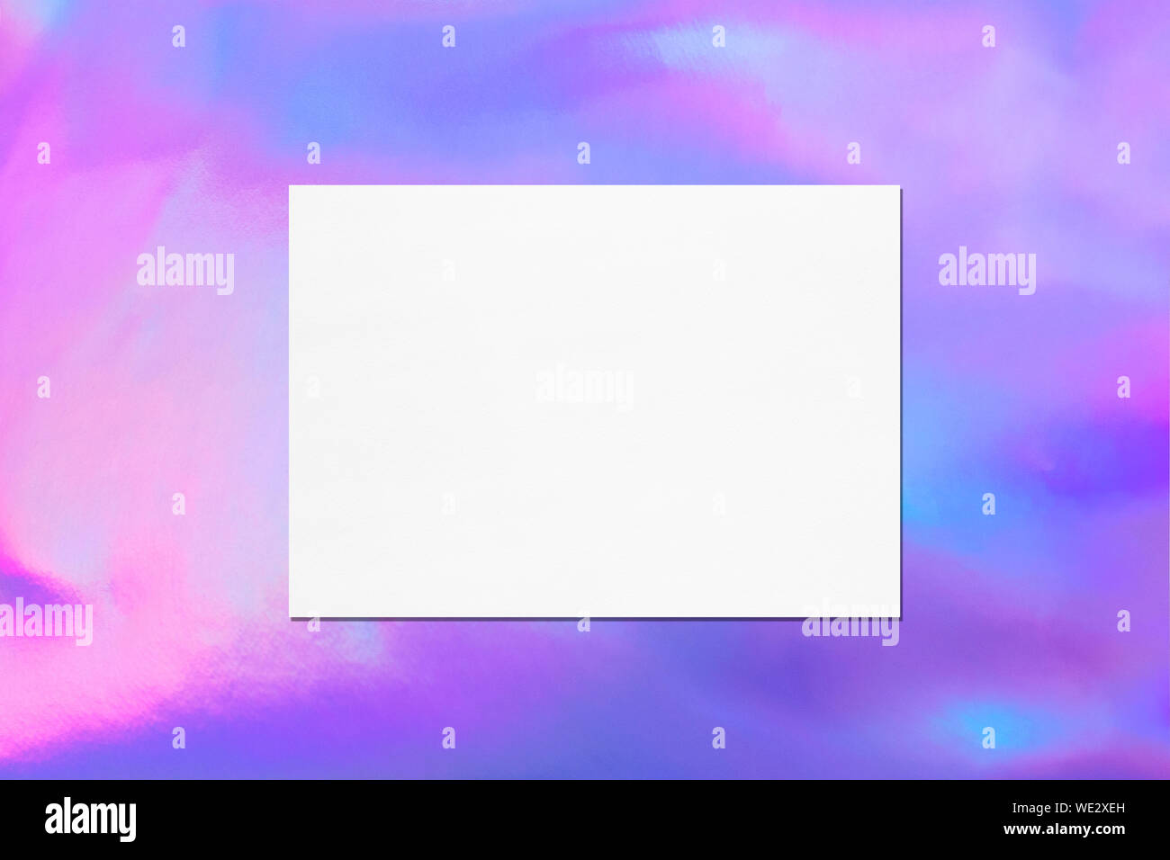 Empty white horizontal rectangle poster mockup with soft shadow oon ...