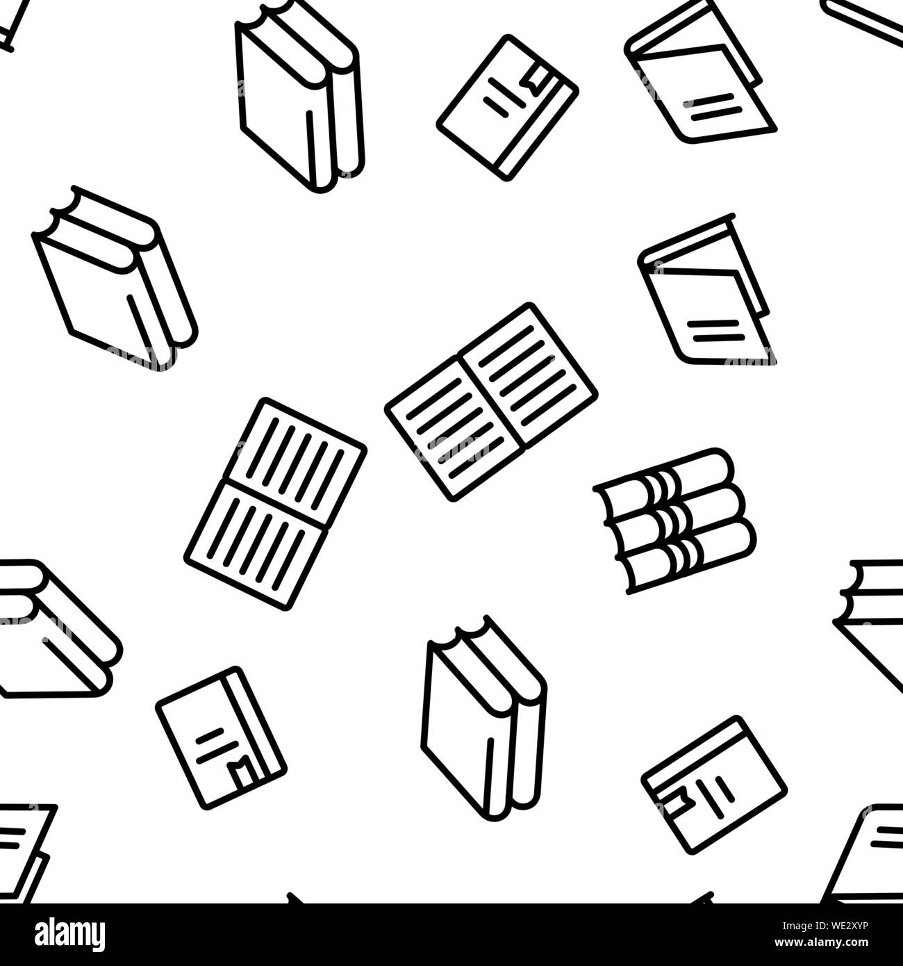 Library Book Seamless Pattern Vector Stock Vector Image & Art - Alamy
