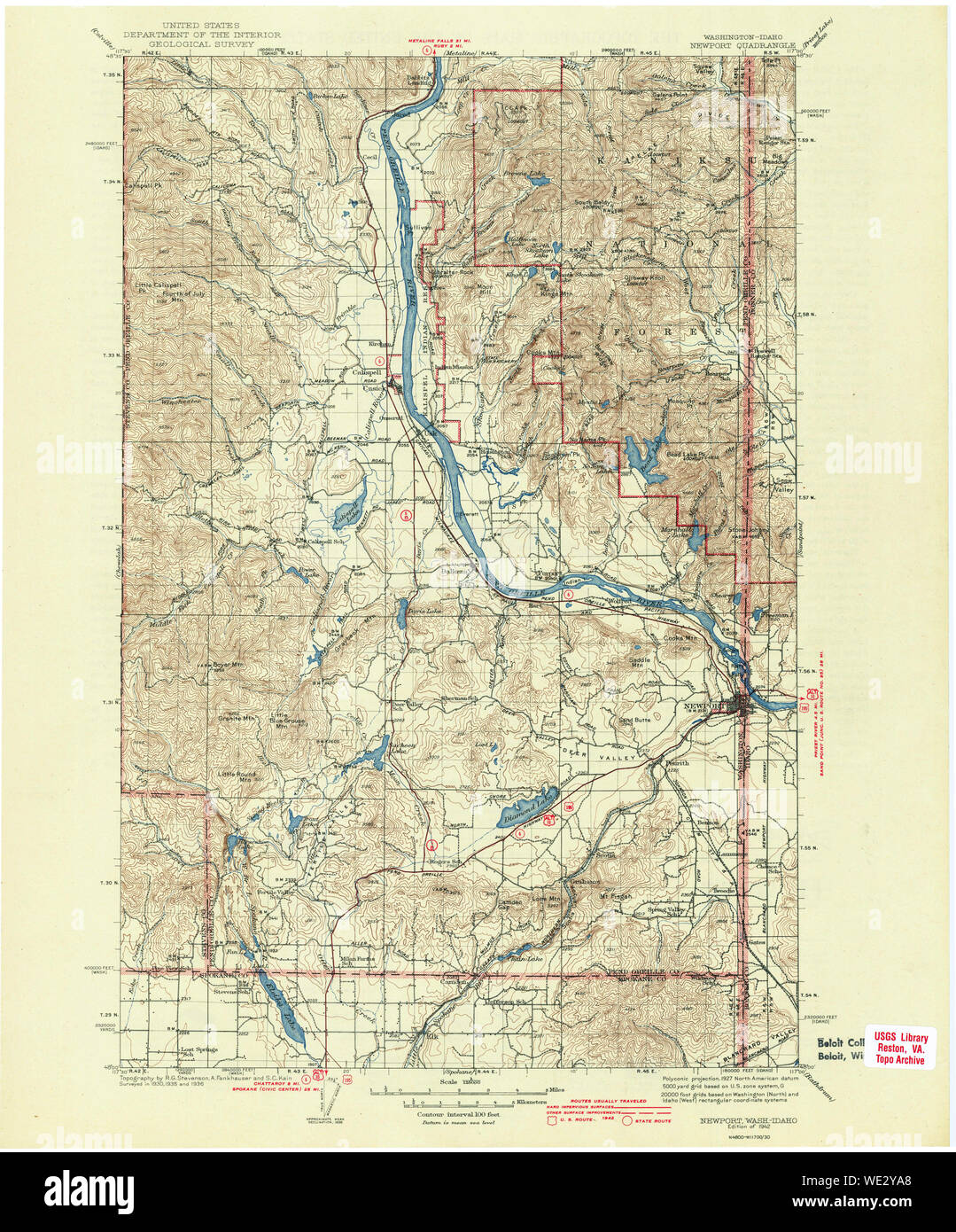 Newport washington state map Cut Out Stock Images & Pictures - Alamy