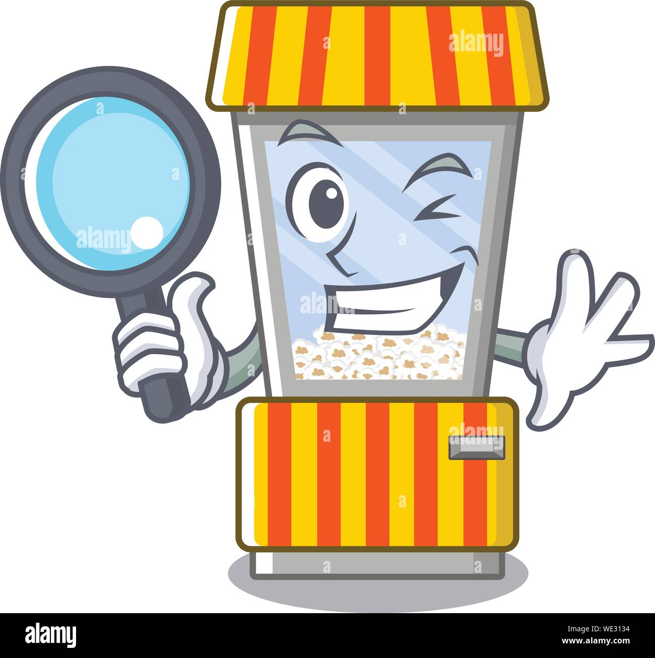 Detective popcorn vending machine in a character Stock Vector Image ...
