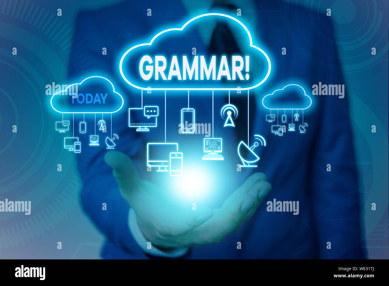 Conceptual hand writing showing Grammar. Concept meaning whole system ...