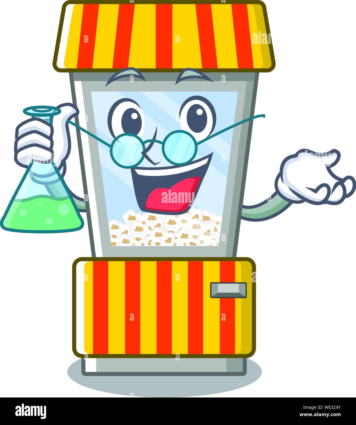 Professor popcorn vending machine in a character Stock Vector Image ...