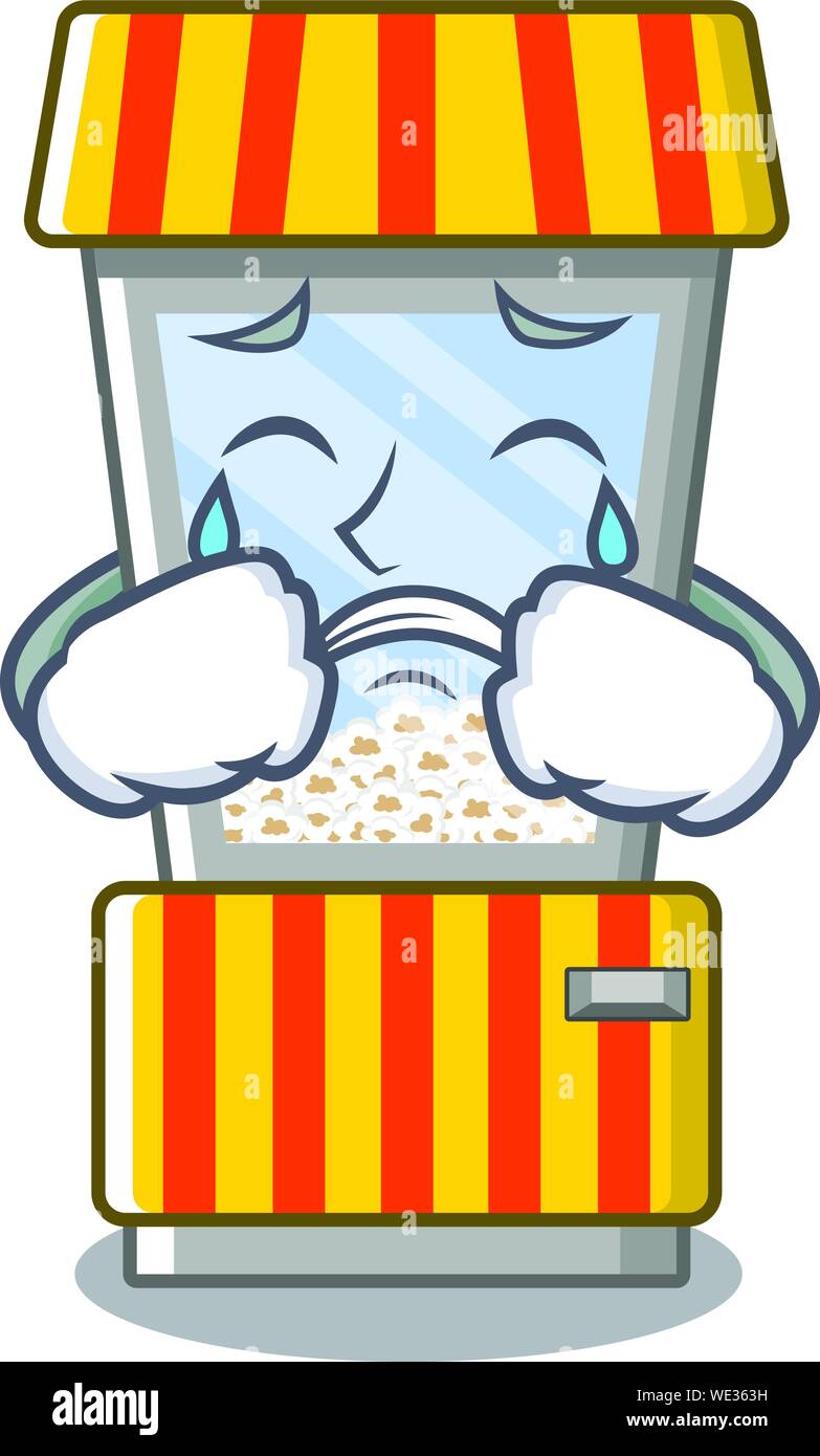 Crying popcorn vending machine is formed cartoon Stock Vector Image ...