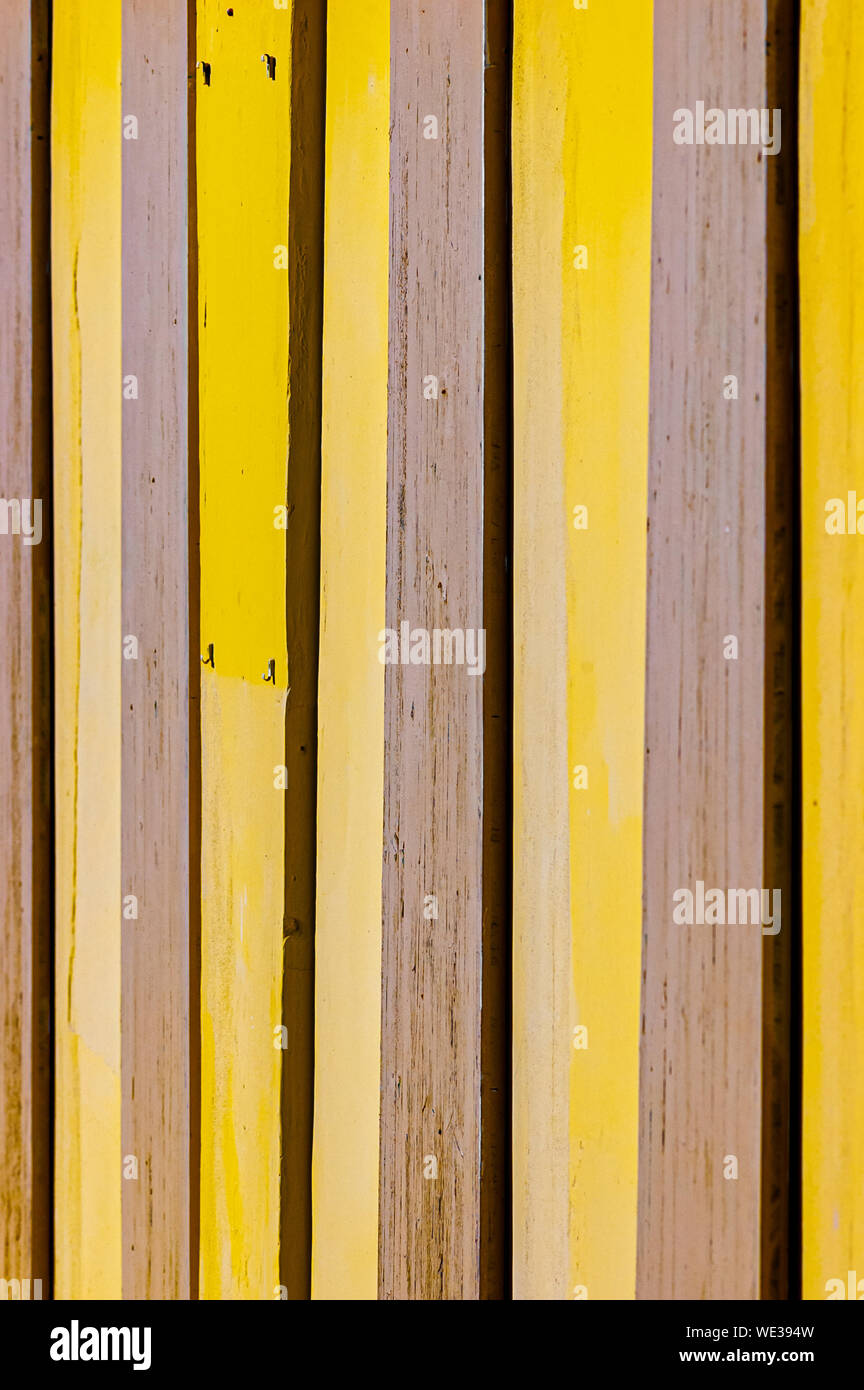 Close up on the texture of beach cabins' doors on the Adriatic coast in ...