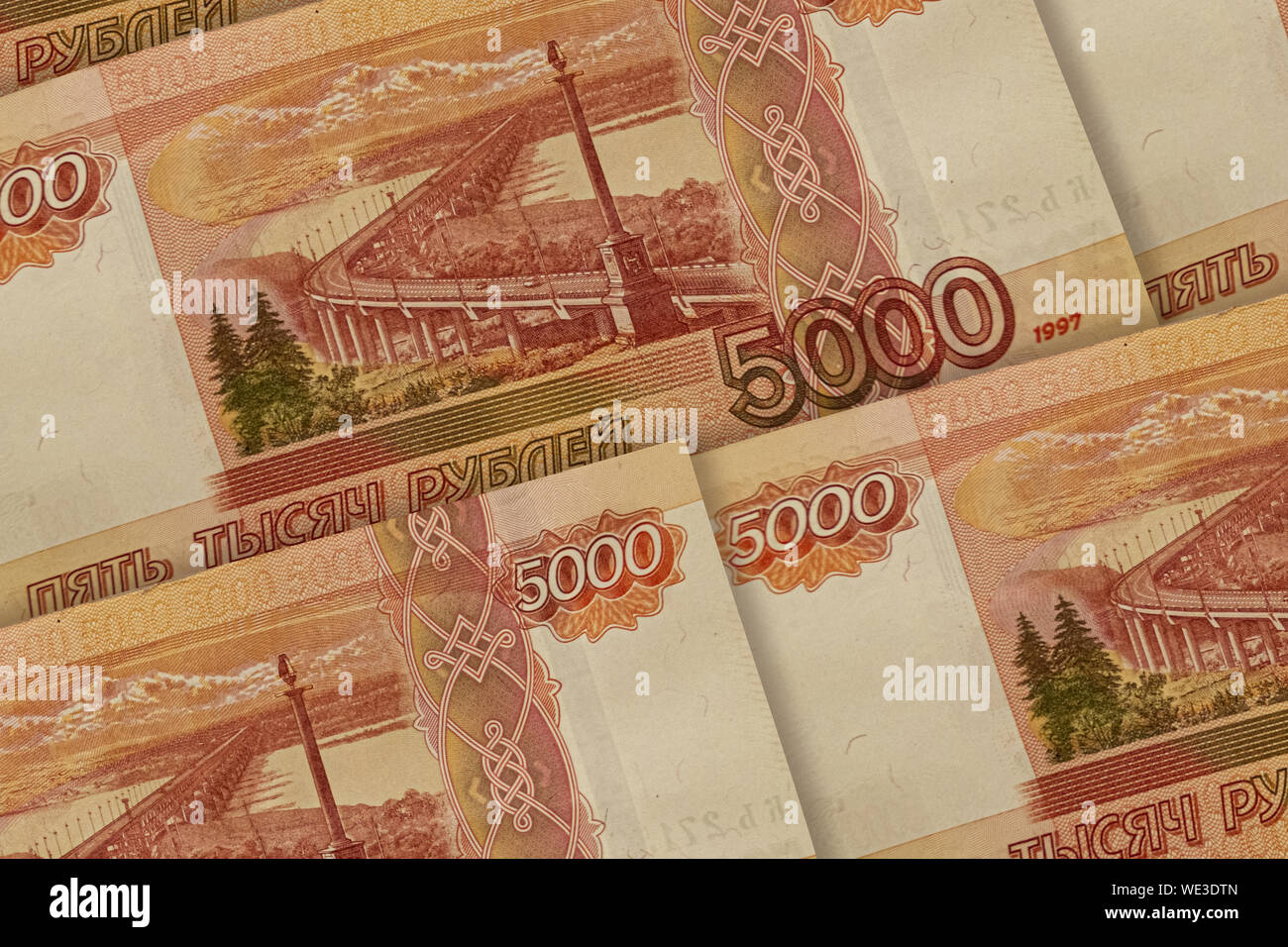 Russian currency background. RUB pattern. Russian Federation banknotes ...