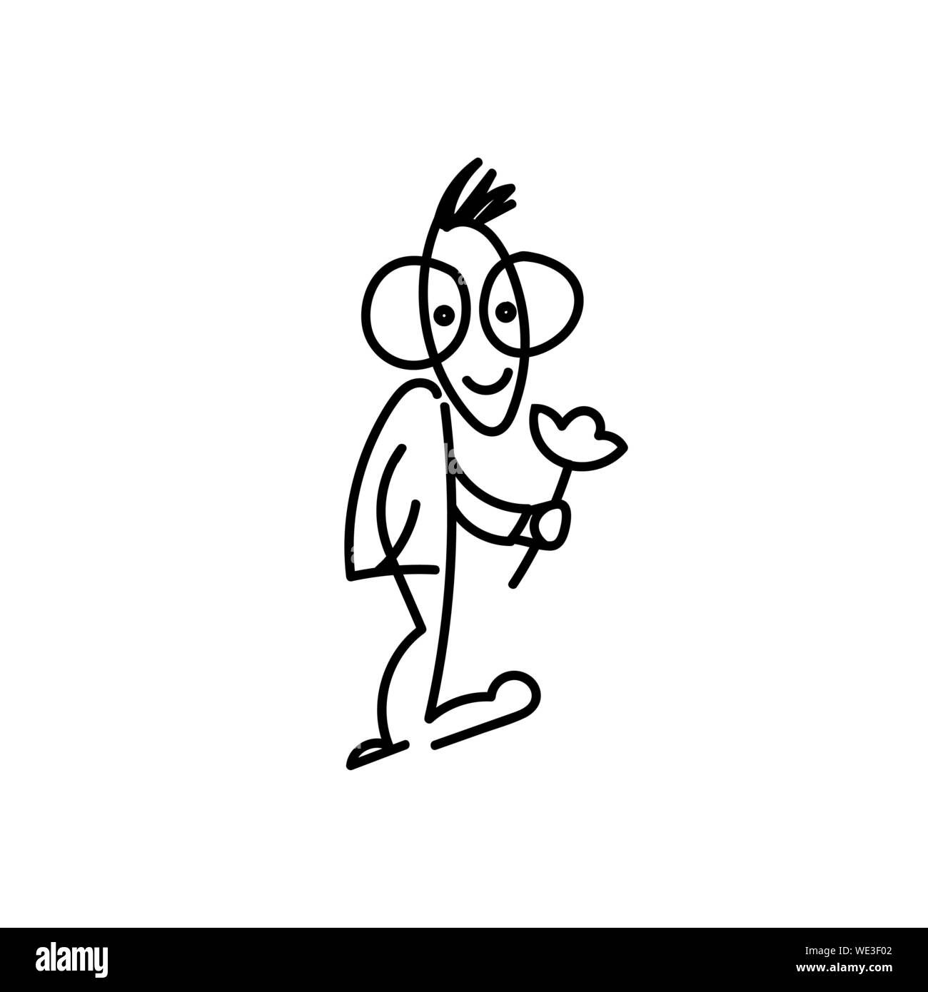 Geek cartoon nerd character hi-res stock photography and images - Alamy