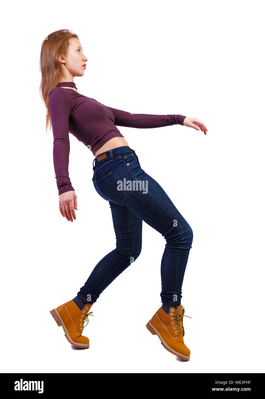 Ballerina dancing back view isolated hi-res stock photography and ...