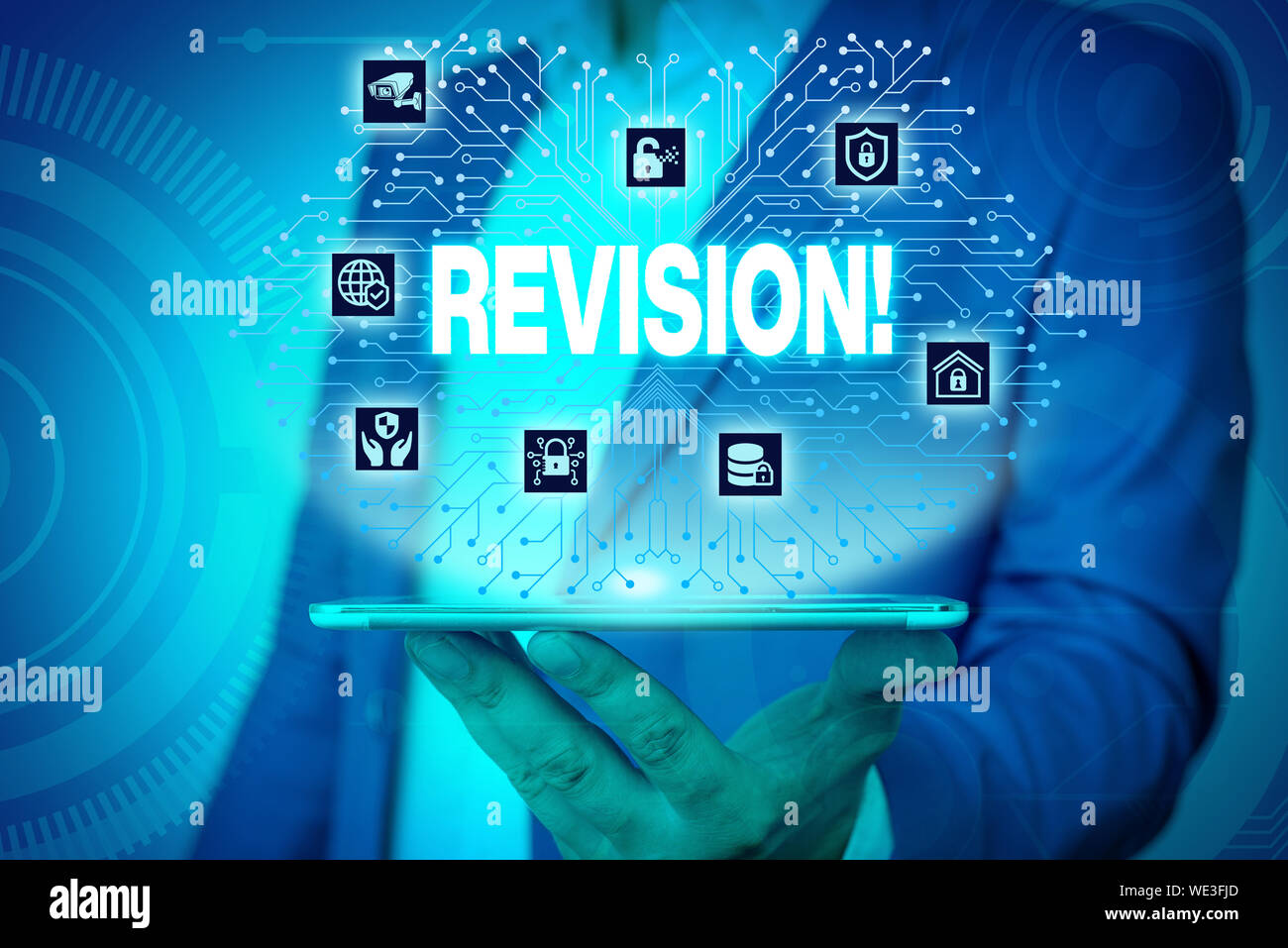 Text sign showing Revision. Business photo text action of revising over ...