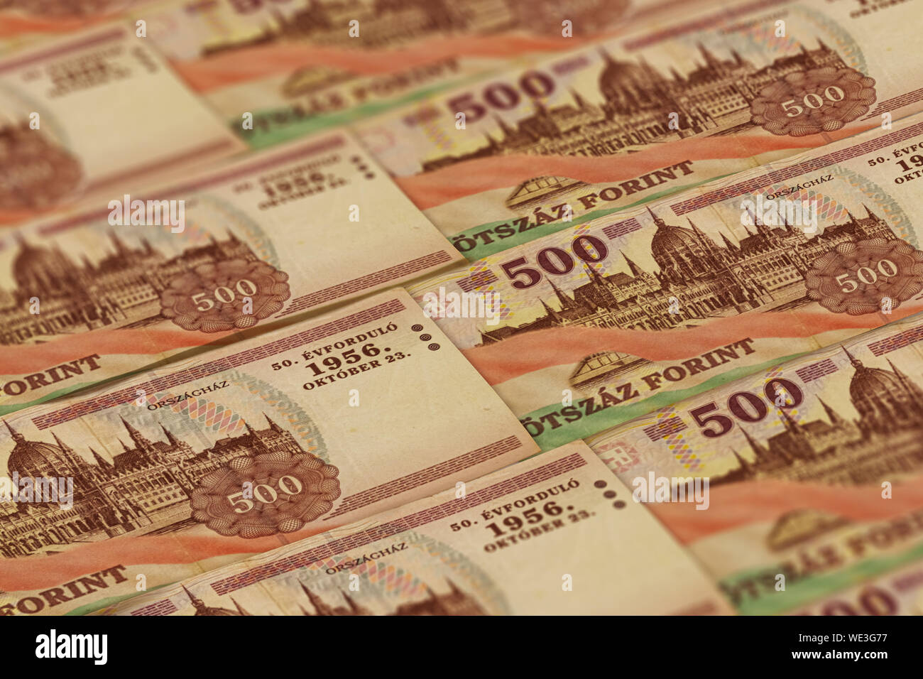 Hungary currency background. HUF pattern. Hungary forints banknotes ...