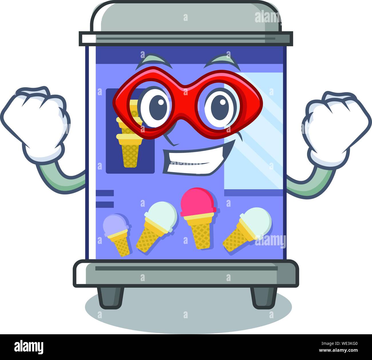 Super hero ice cream vending machine isolated the cartoon Stock Vector ...