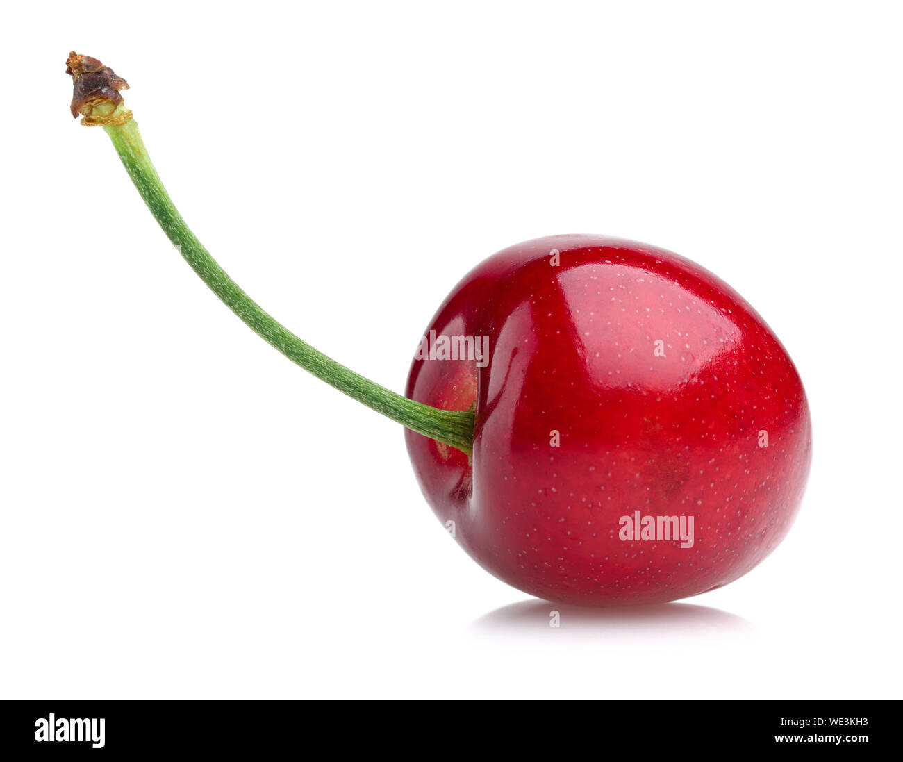 Red cherry with stalk hi-res stock photography and images - Alamy
