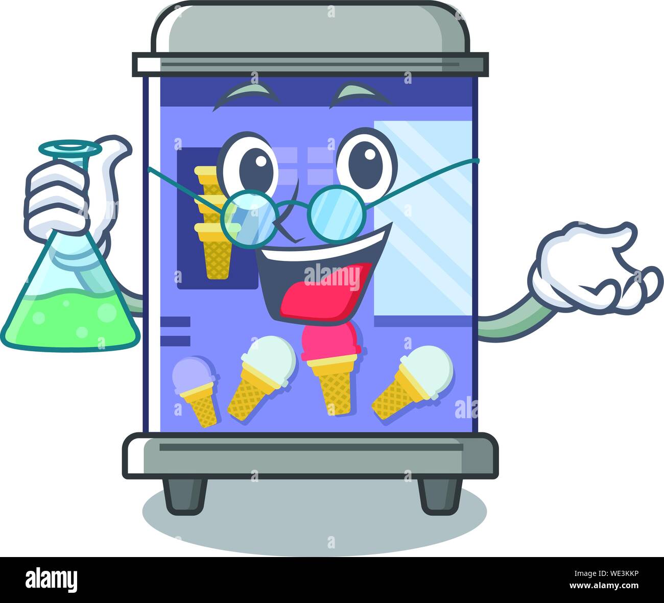Professor ice cream vending machine isolated the cartoon Stock Vector ...