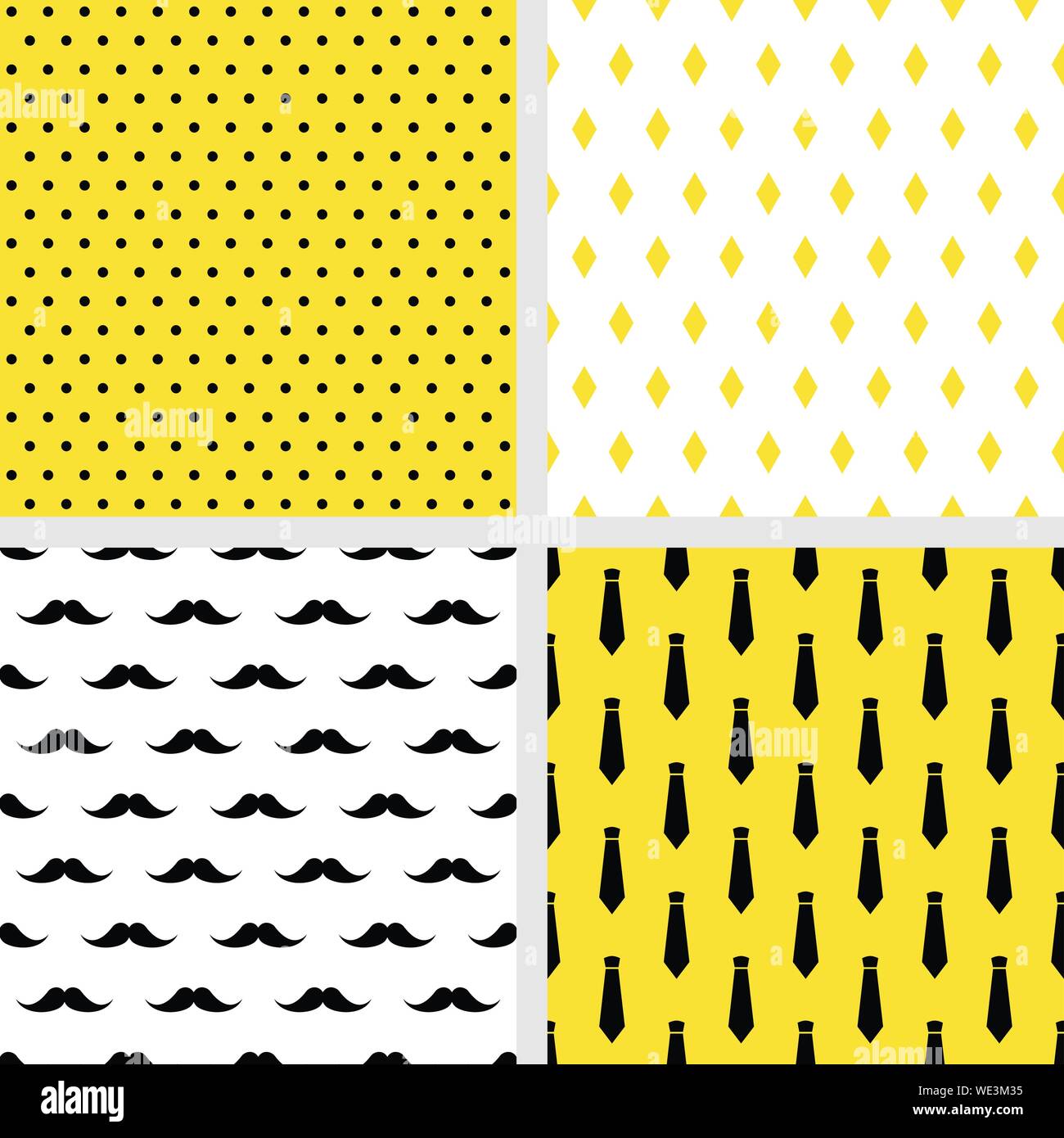 Set of printable vector seamless male patterns. Fashion backgrounds ...