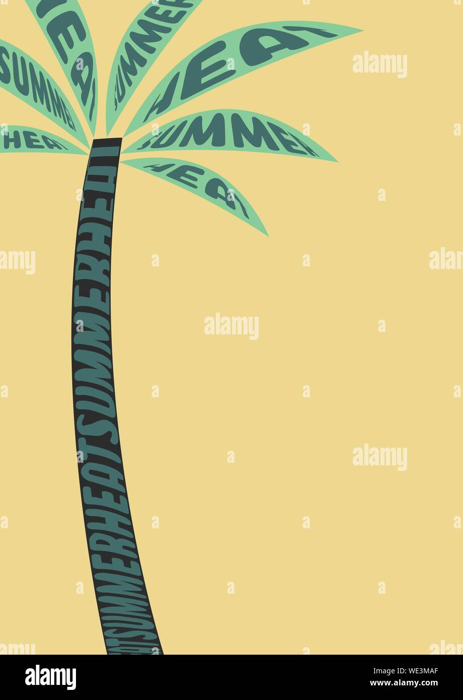 Image of a palm tree at sunset. Brochure design template vector.Flyer ...