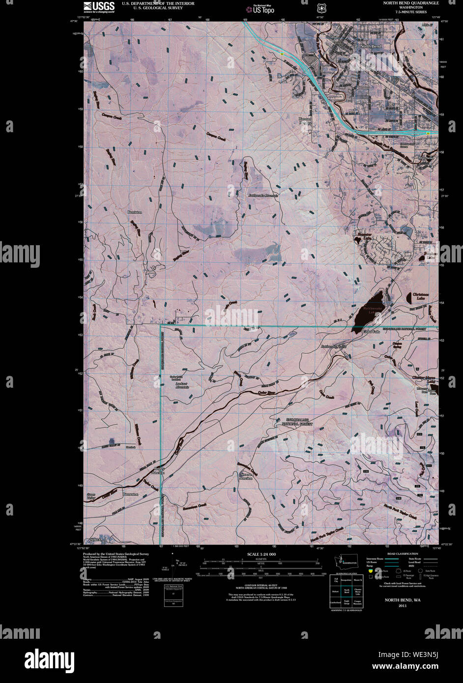 Map of north bend washington hi-res stock photography and images - Alamy