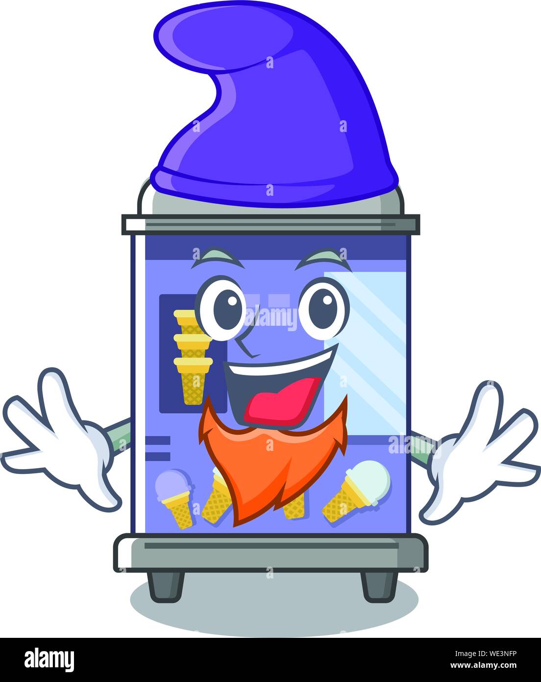 Elf ice cream vending machine cartoon formed character Stock Vector ...