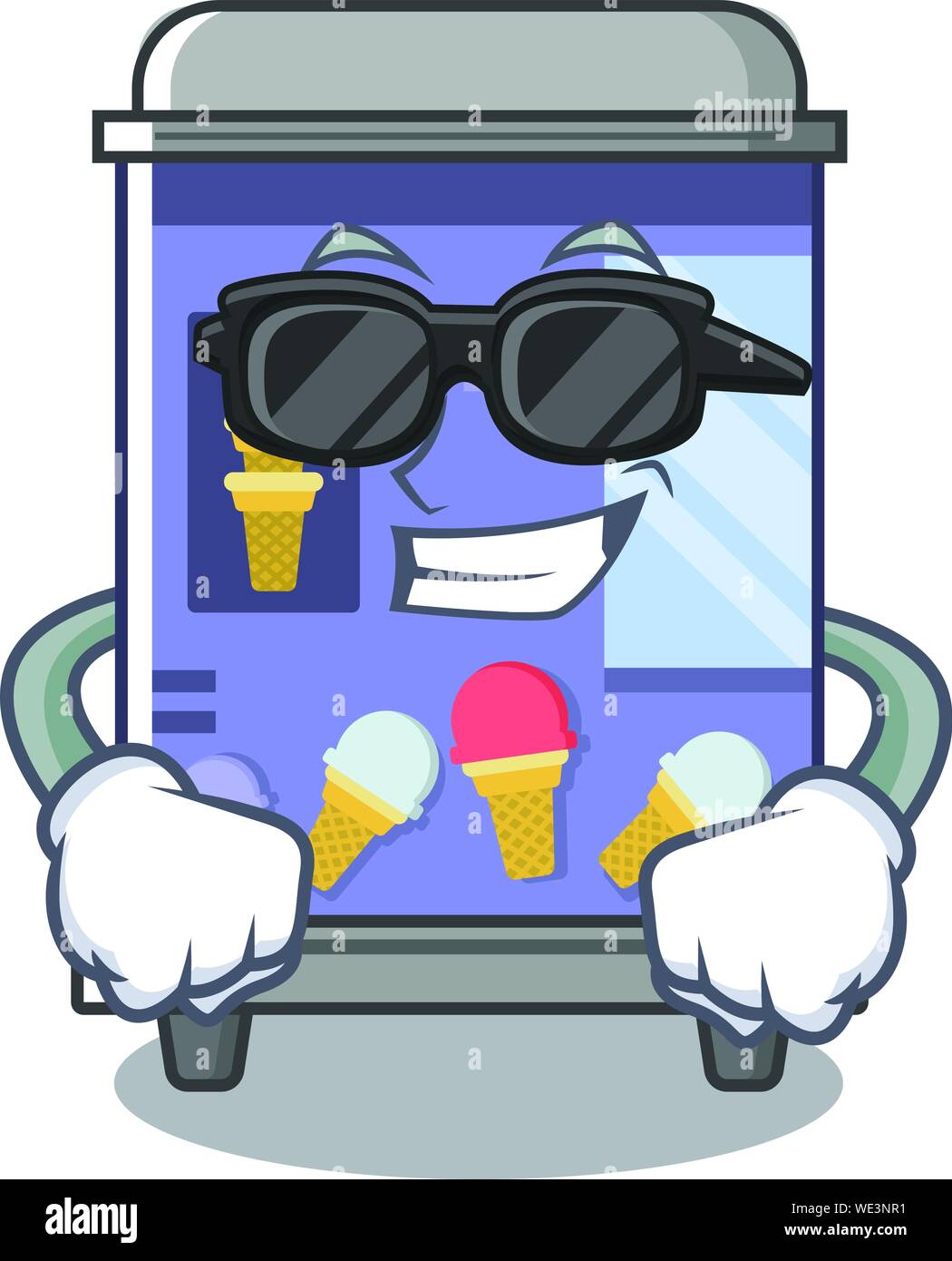 Super cool ice cream vending machine isolated the cartoon Stock Vector ...