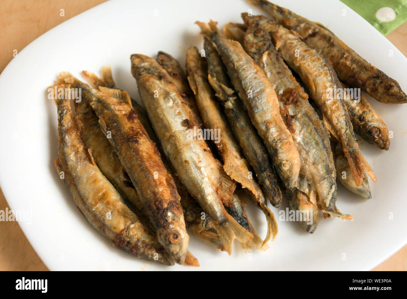 Fried fish capelin . Seafood Stock Photo - Alamy
