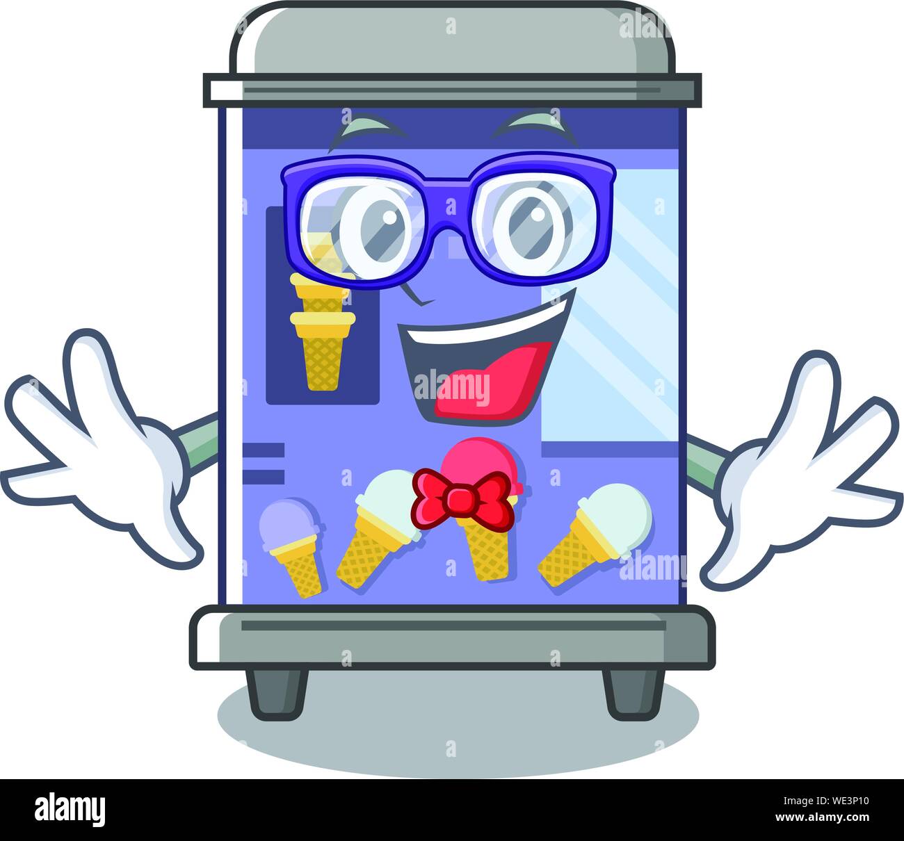 Geek ice cream vending machine isolated the cartoon Stock Vector Image ...