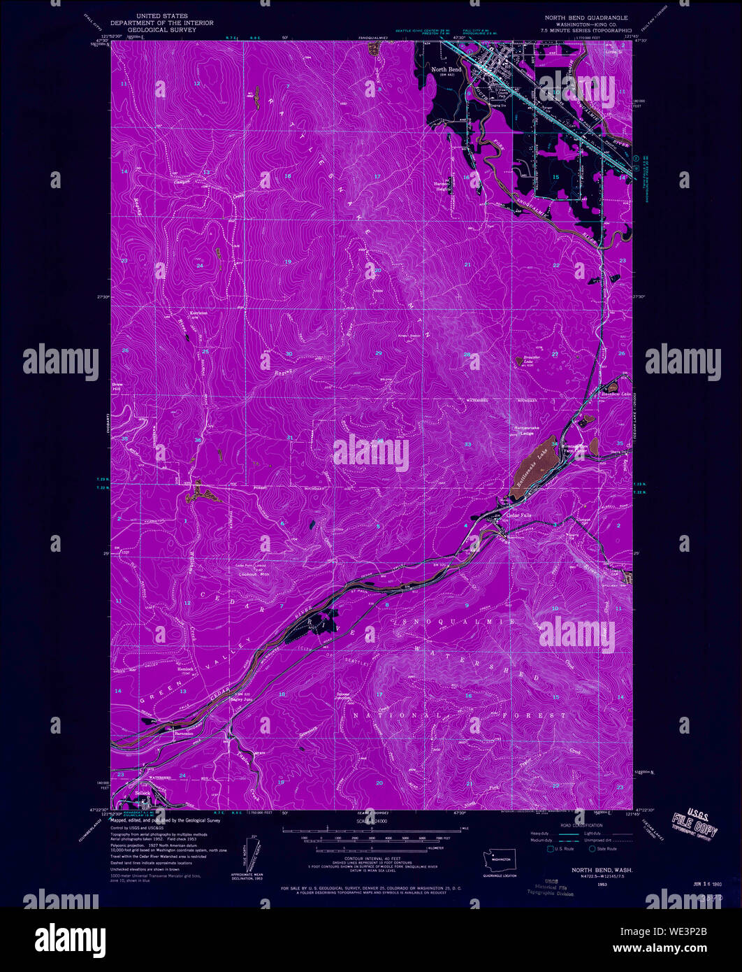 Map of north bend washington hi-res stock photography and images - Alamy