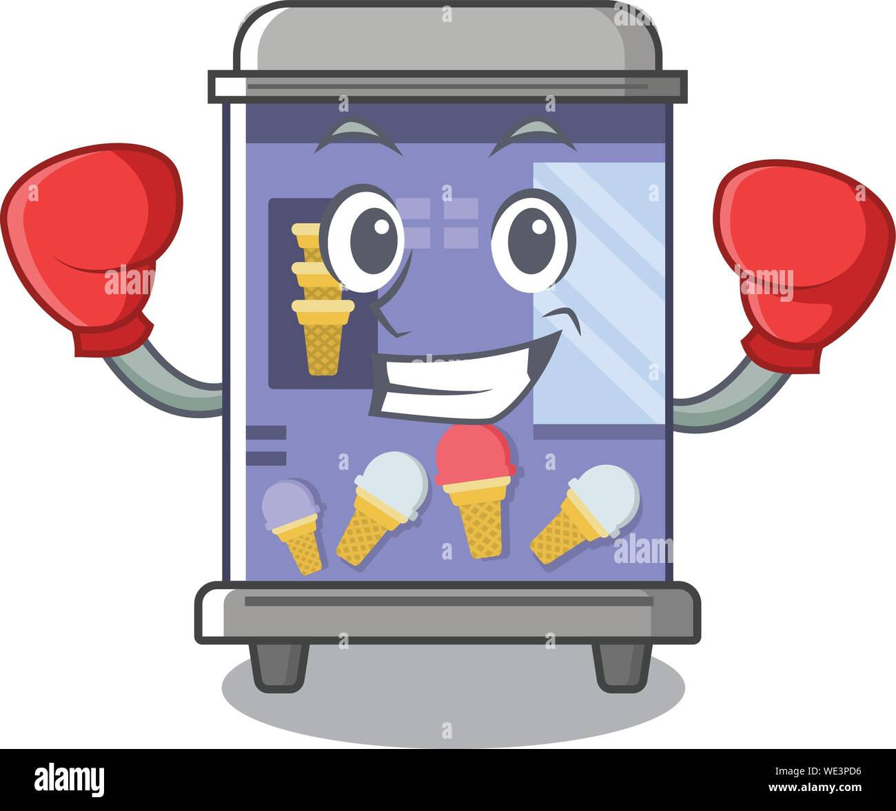 Boxing ice cream vending machine cartoon formed character Stock Vector ...