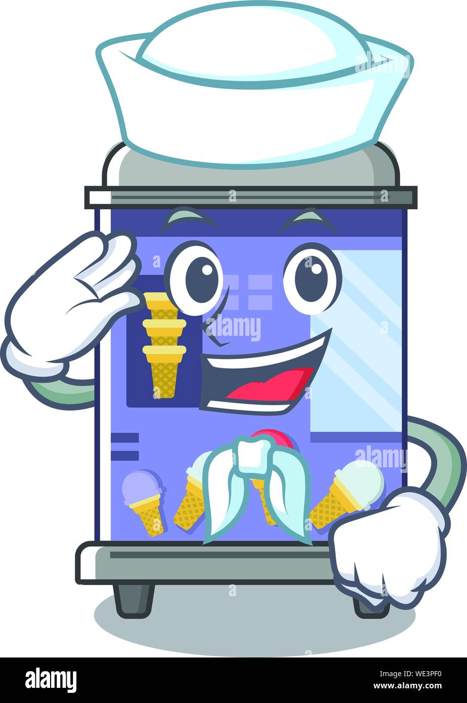 Sailor ice cream vending machine cartoon formed character Stock Vector ...