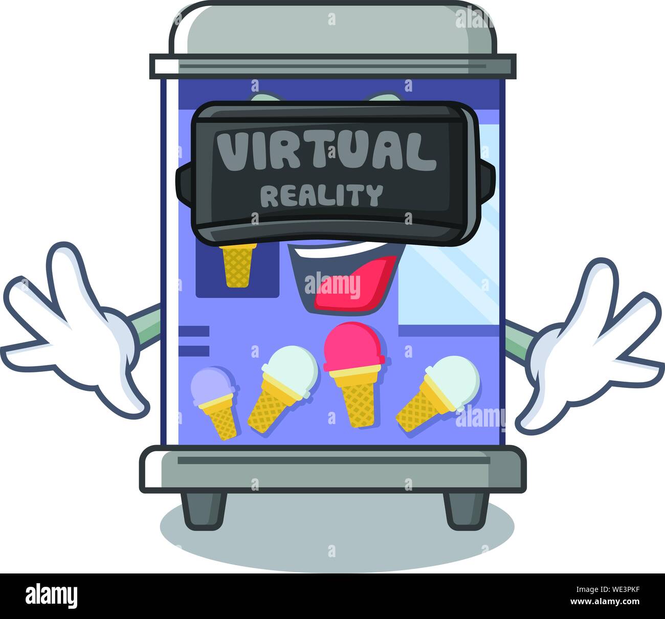 Virtual reality ice cream vending machine mascot shape Stock Vector ...
