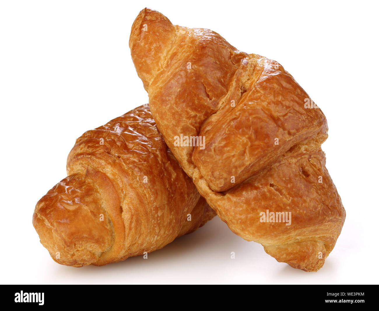 Two Croissants isolated on white background Stock Photo - Alamy