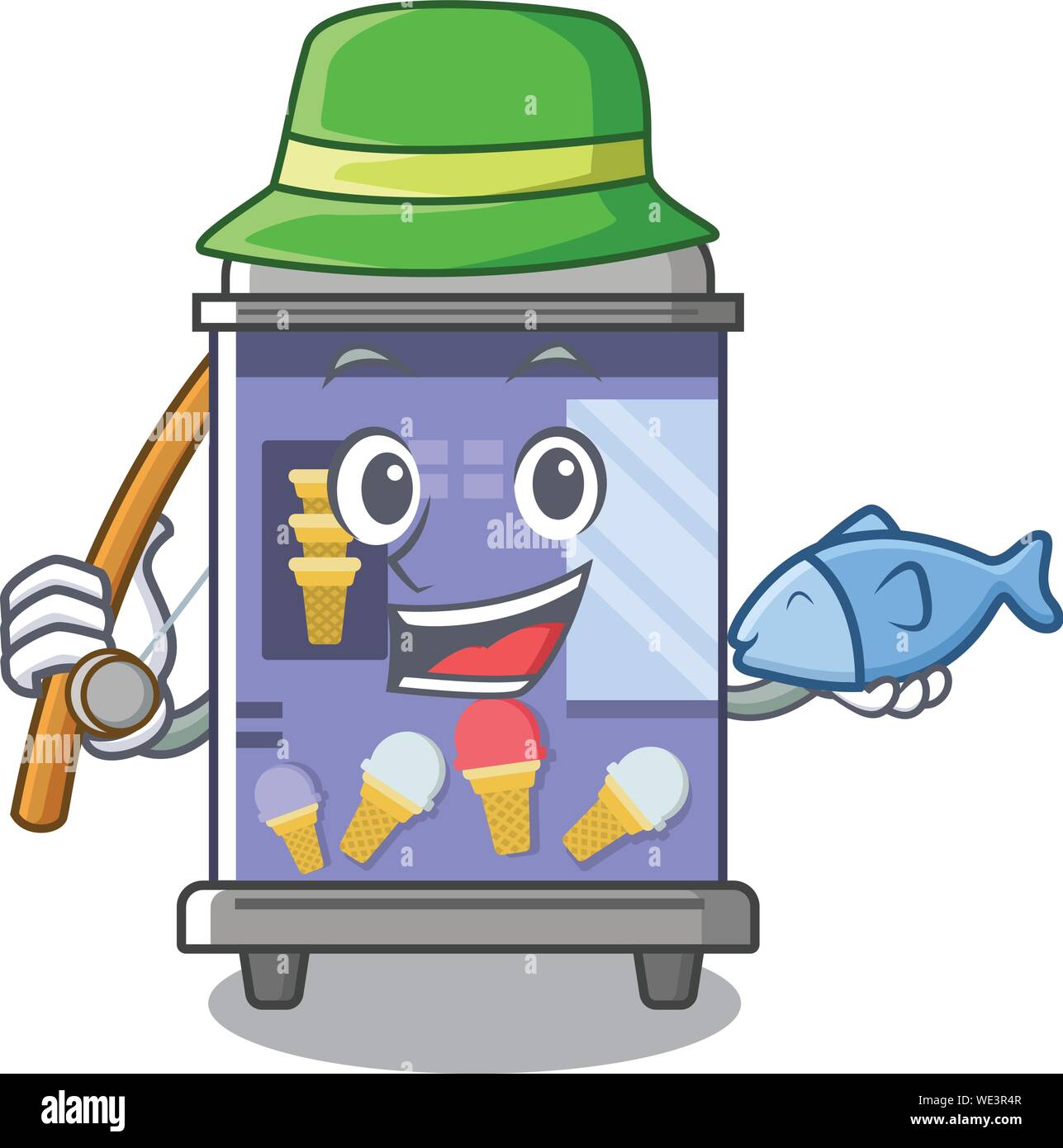 Fishing ice cream vending machine mascot shape Stock Vector Image & Art ...