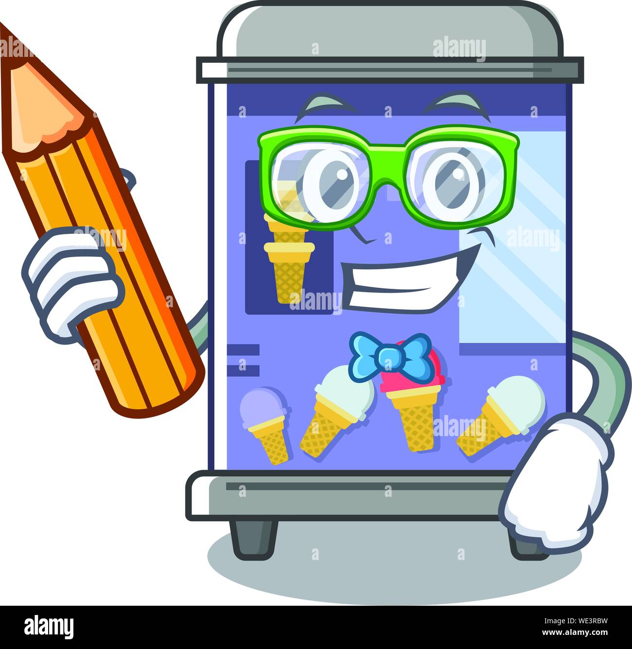 Student ice cream vending machine isolated the cartoon Stock Vector ...