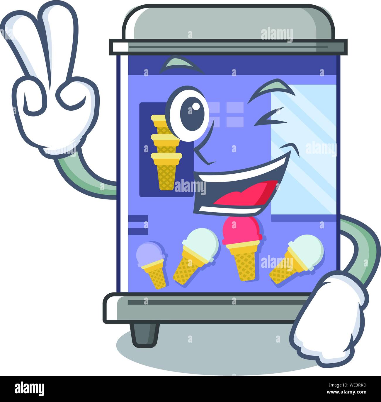 Two finger ice cream vending machine isolated the cartoon Stock Vector ...