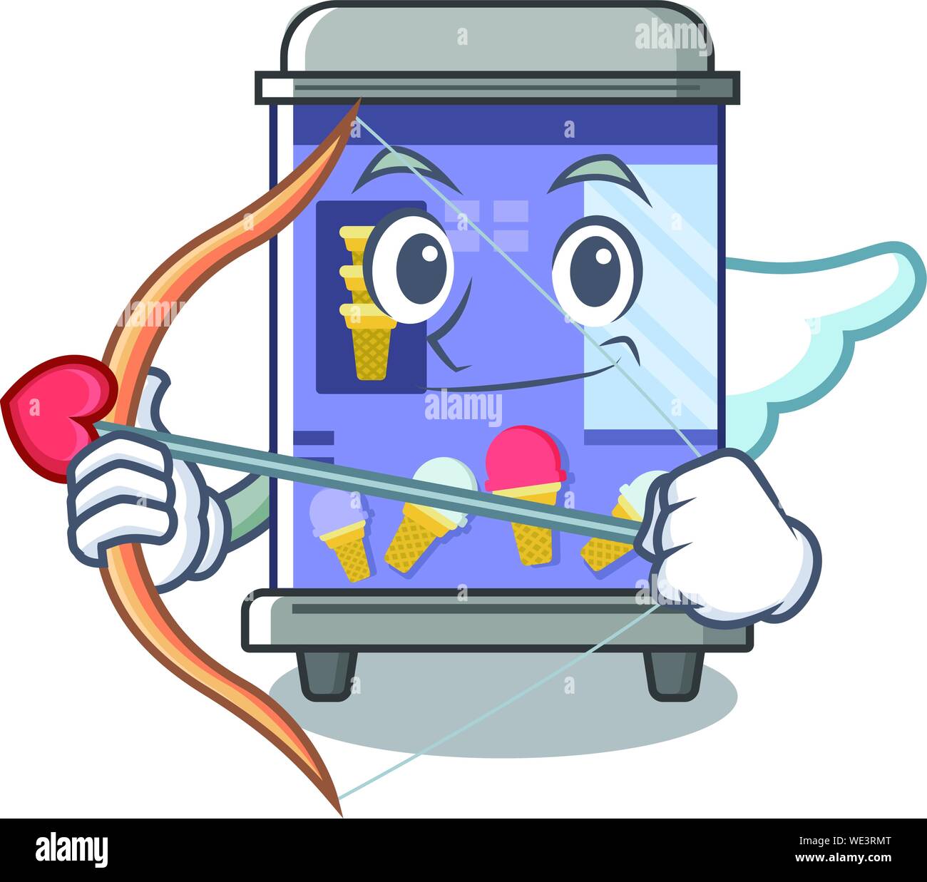 Cupid ice cream vending machine cartoon formed character Stock Vector ...