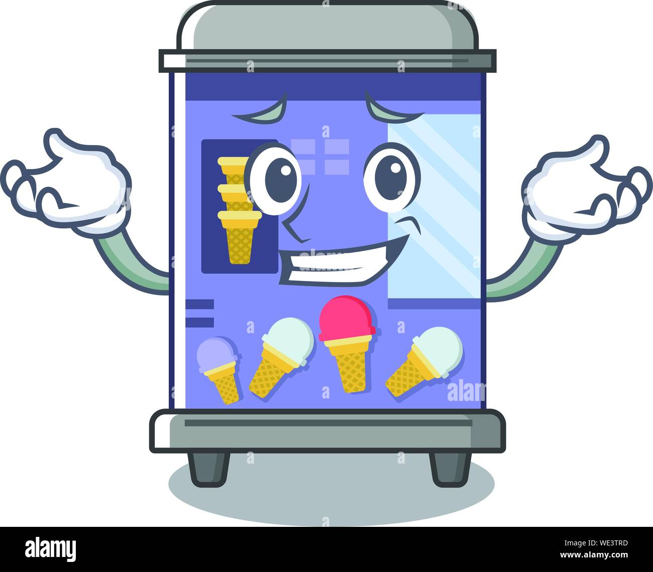 Grinning ice cream vending machine isolated the cartoon Stock Vector ...