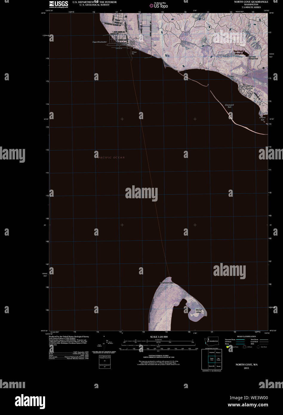 Map of north cove washington hi-res stock photography and images - Alamy