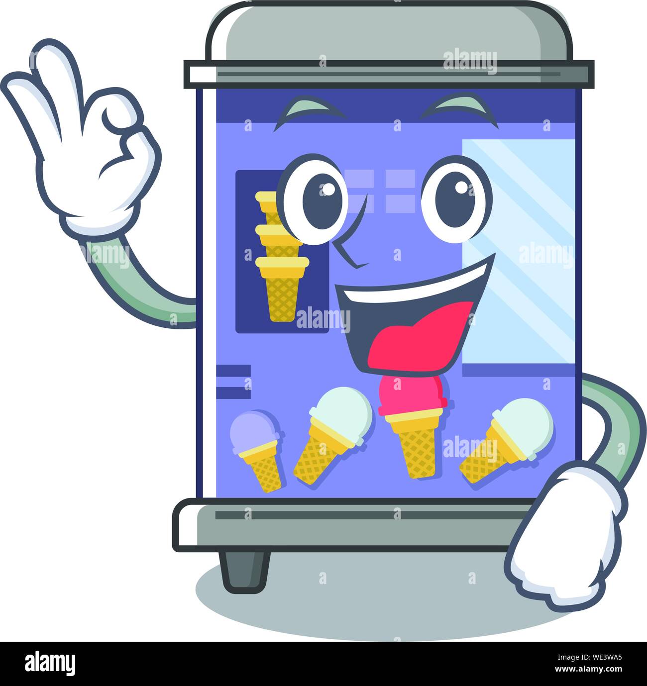 Okay ice cream vending machine isolated the cartoon Stock Vector Image ...