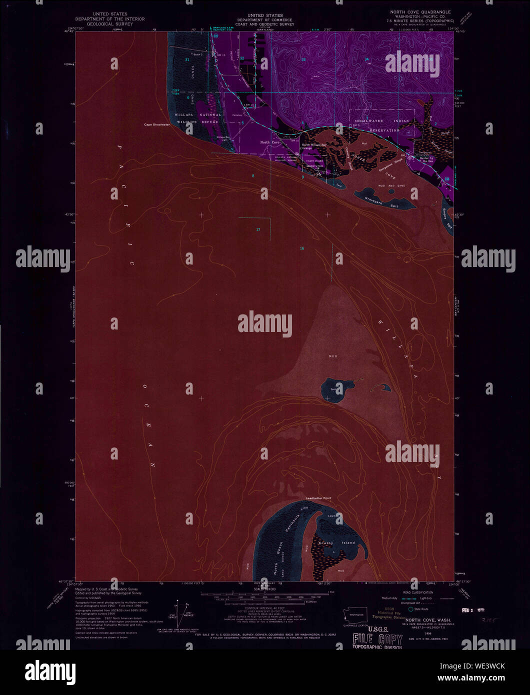 Map of north cove washington hi-res stock photography and images - Alamy