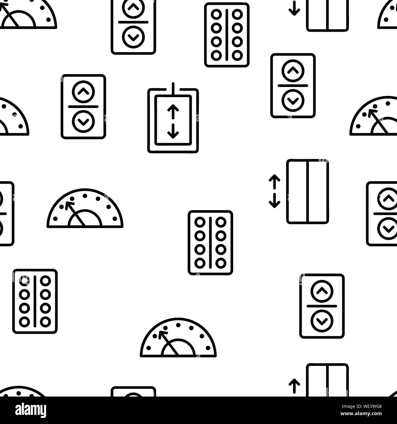 Passenger Elevator, Lift Vector Seamless Pattern Stock Vector Image ...