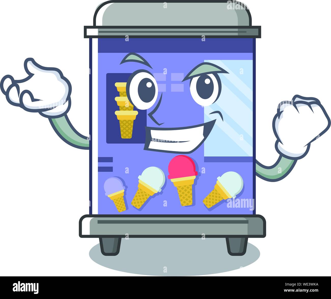 Successful ice cream vending machine isolated the cartoon Stock Vector ...