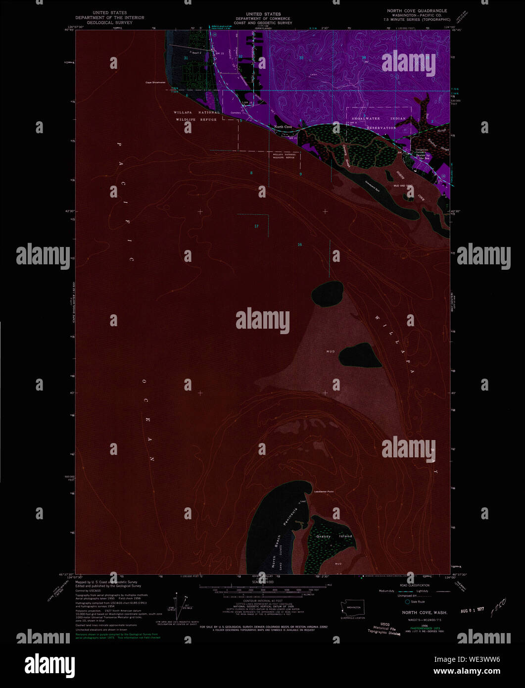 Map of north cove washington hi-res stock photography and images - Alamy