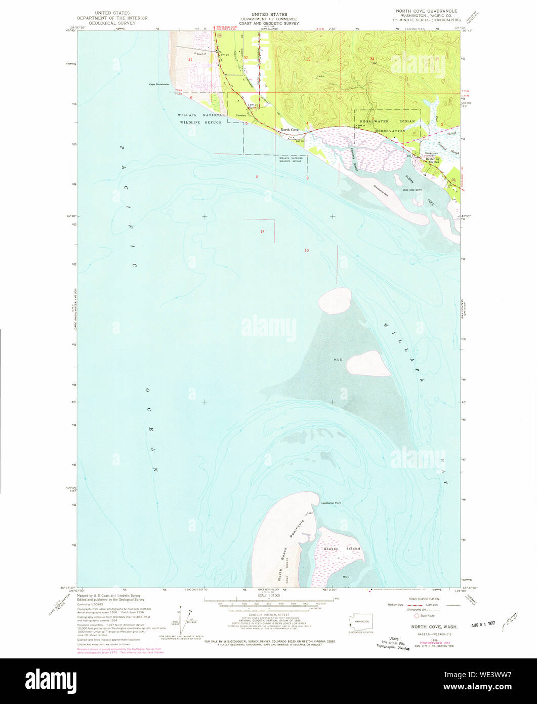 North cove washington map hi-res stock photography and images - Alamy