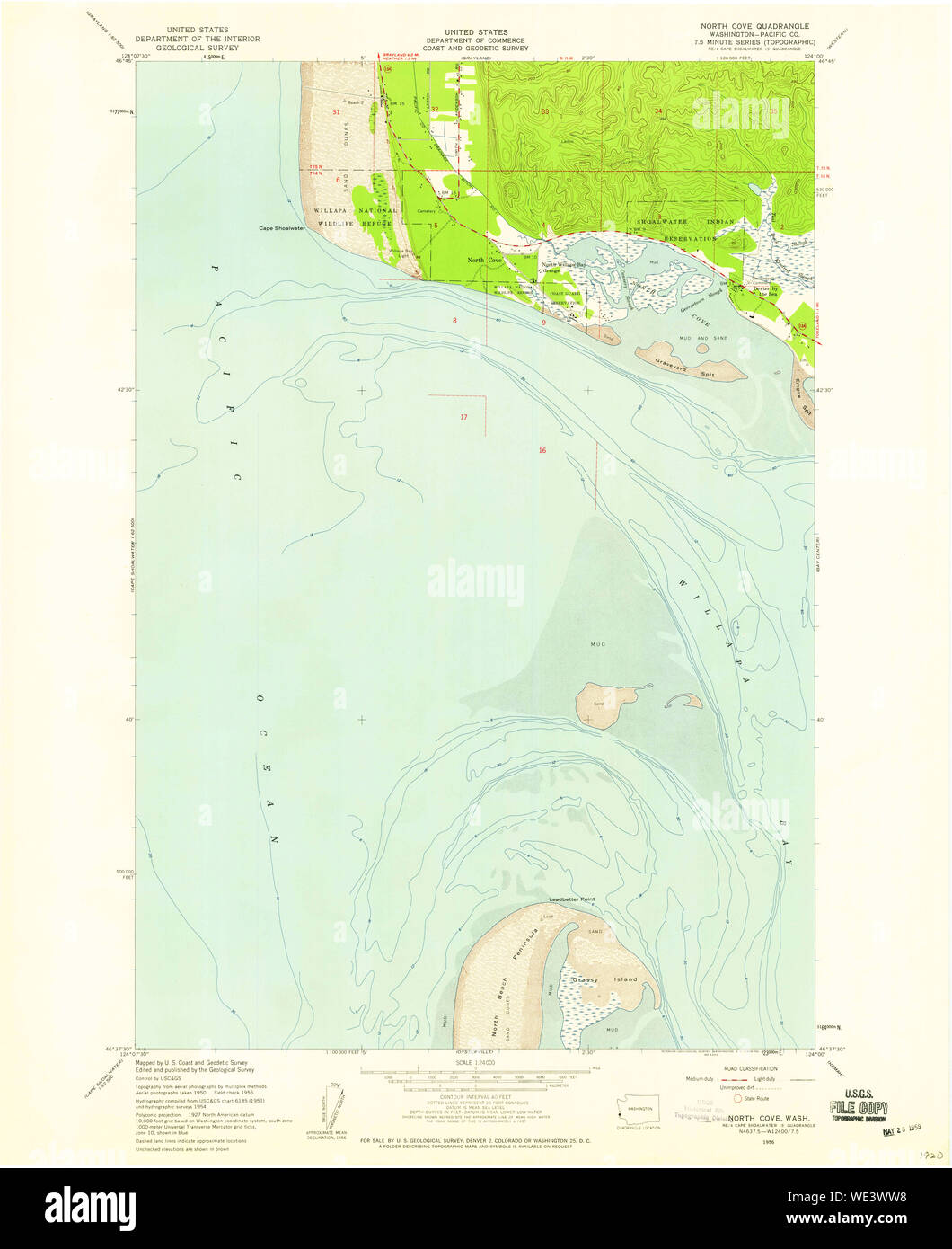 Map of north cove washington hi-res stock photography and images - Alamy