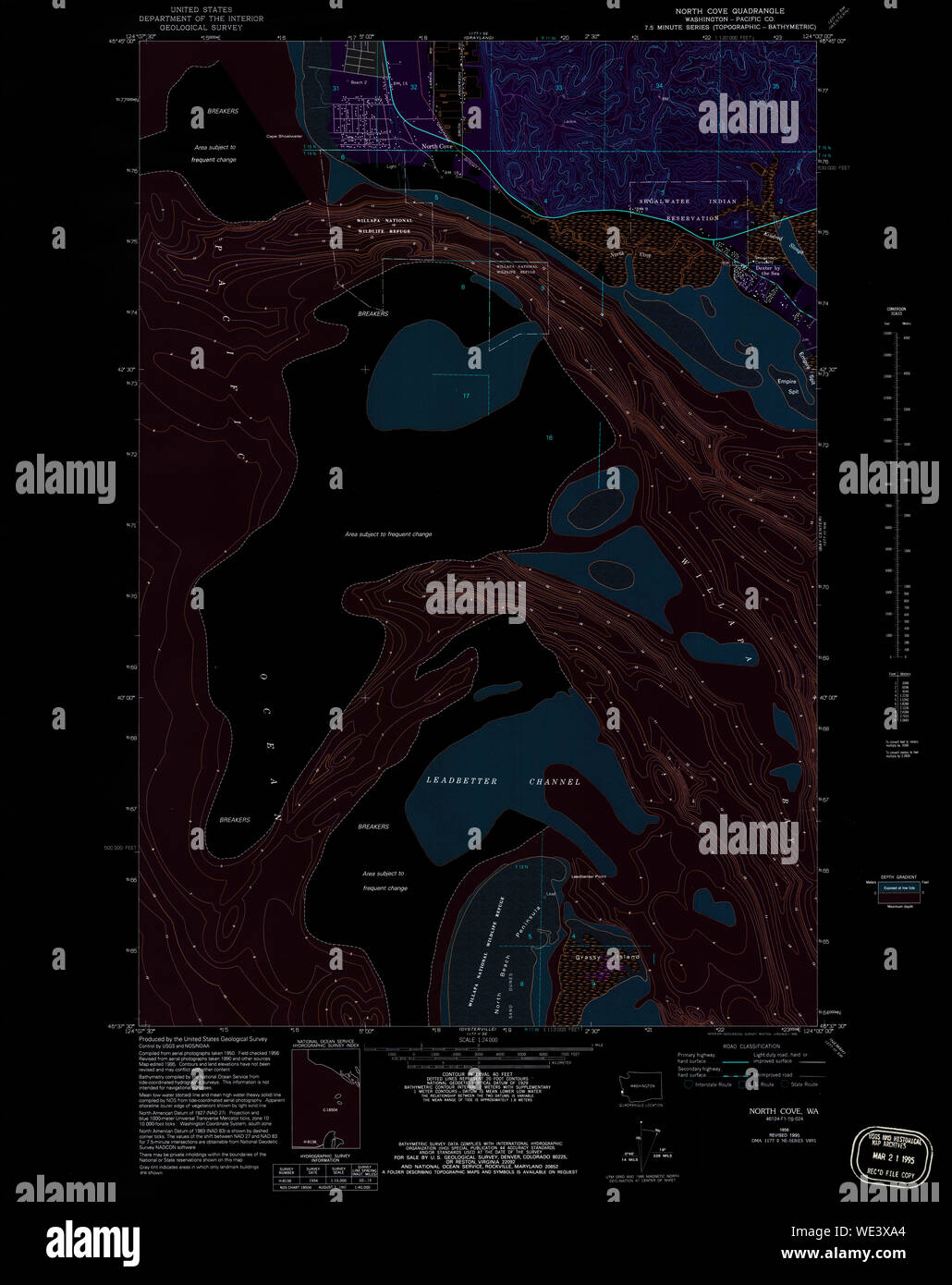 North cove washington map hi-res stock photography and images - Alamy