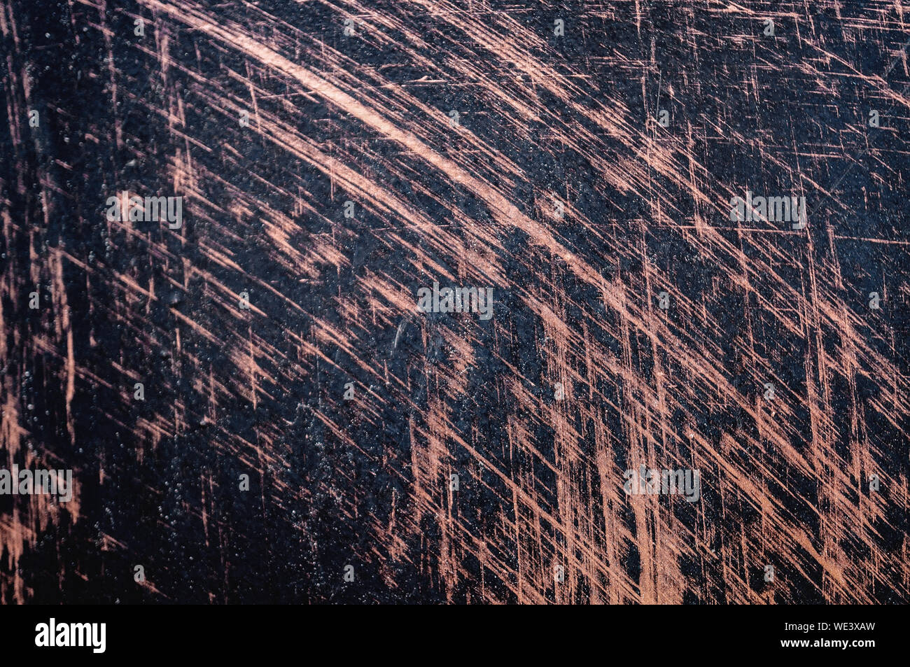 Metal covered with yellow patina with textured pattern. Blur, soft ...