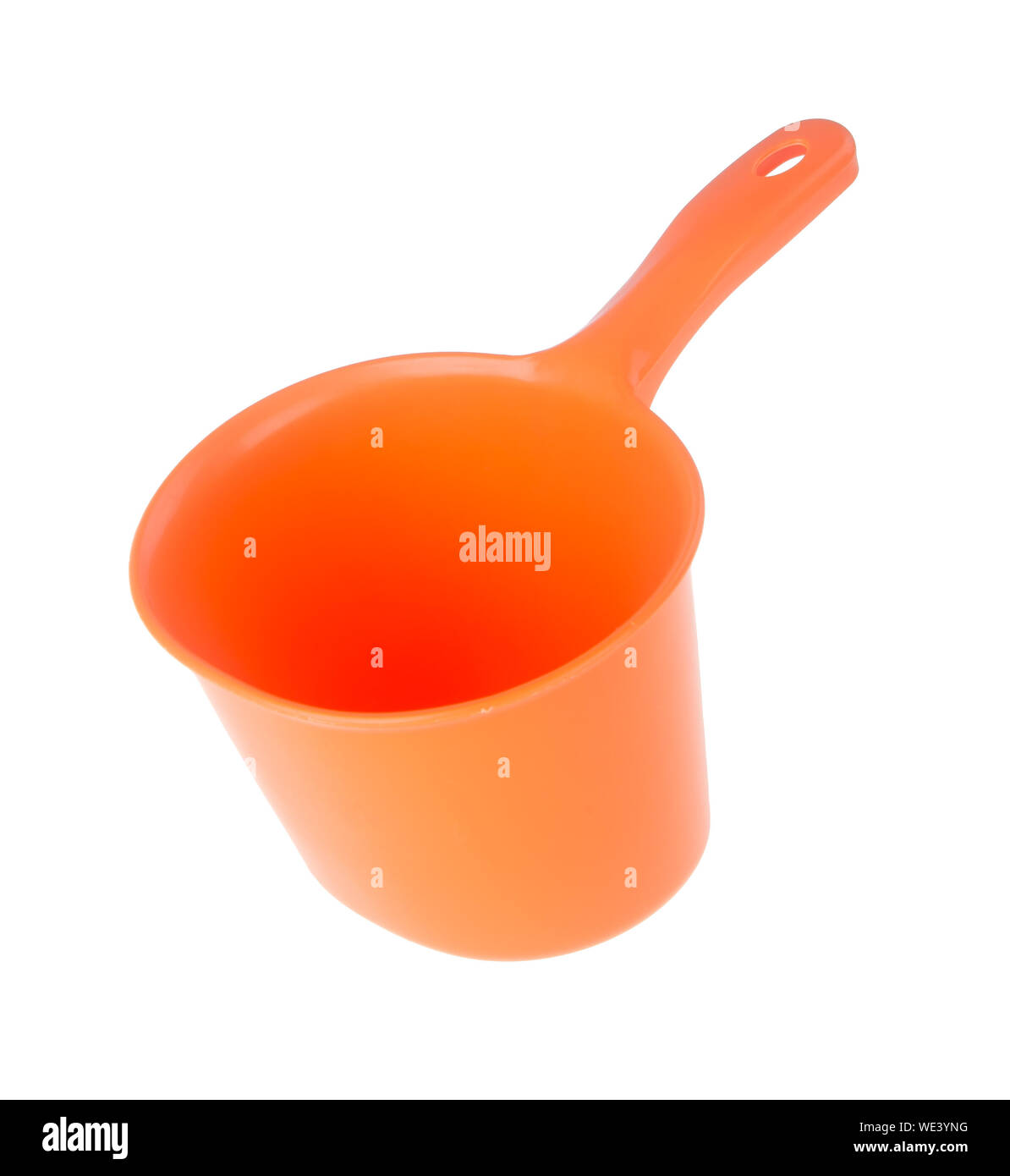 Close-up Of Orange Plastic Container Over White Background Stock Photo ...